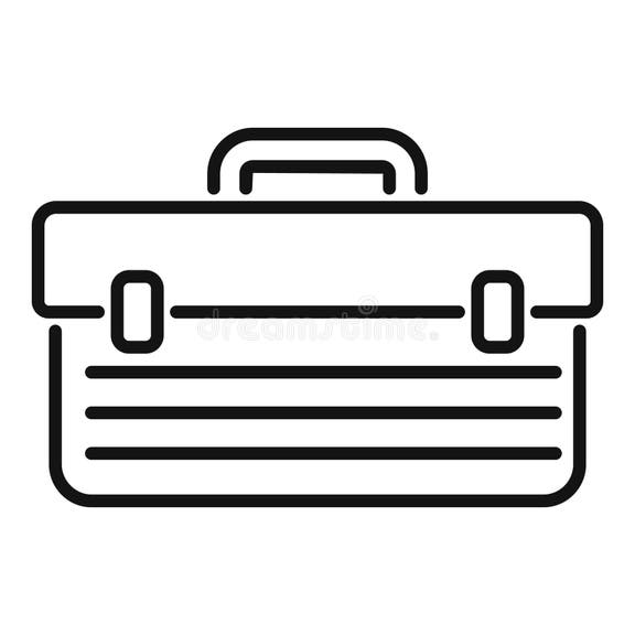 Black Outline of a Tool Box for a Construction Worker Stock Vector ...