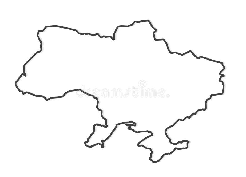Black Outline of Ukraine Map Stock Vector - Illustration of symbol ...