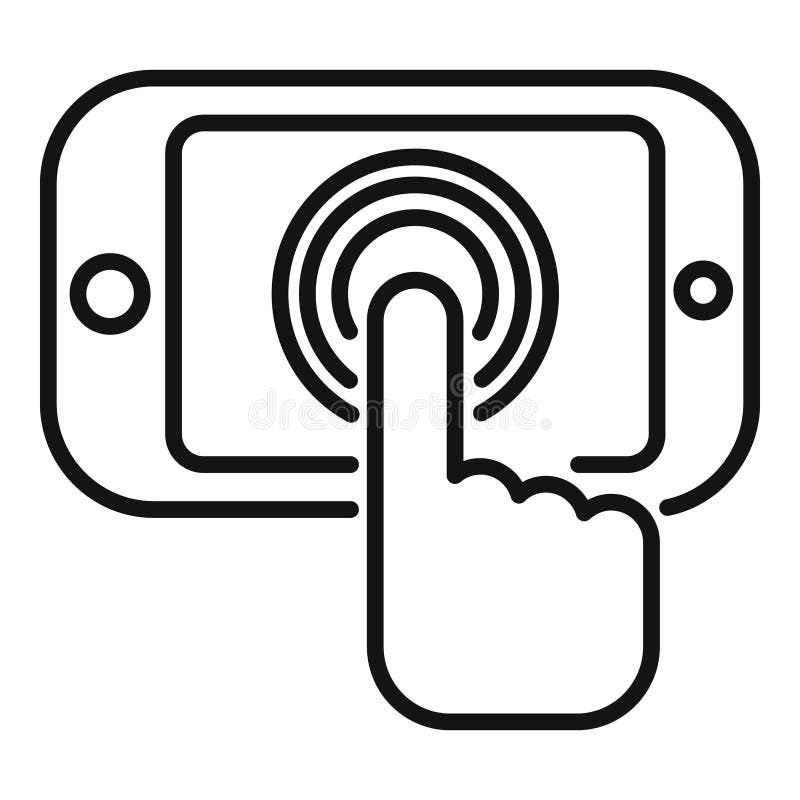 Touchscreen Smartphone Icon with Finger Tap Illustration Stock Vector ...