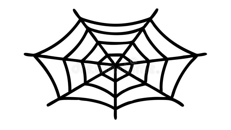 Outline Spider Web Icon, Representing Halloween or Internet, Vector ...