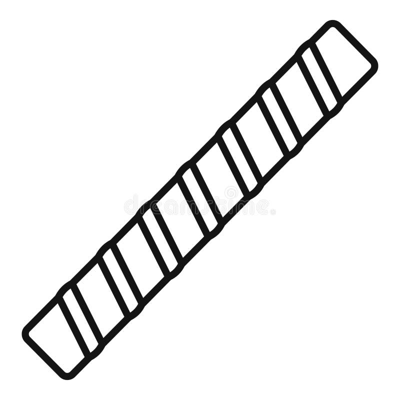 Black Outline Vector Icon for Striped Wafer Stick Stock Vector ...