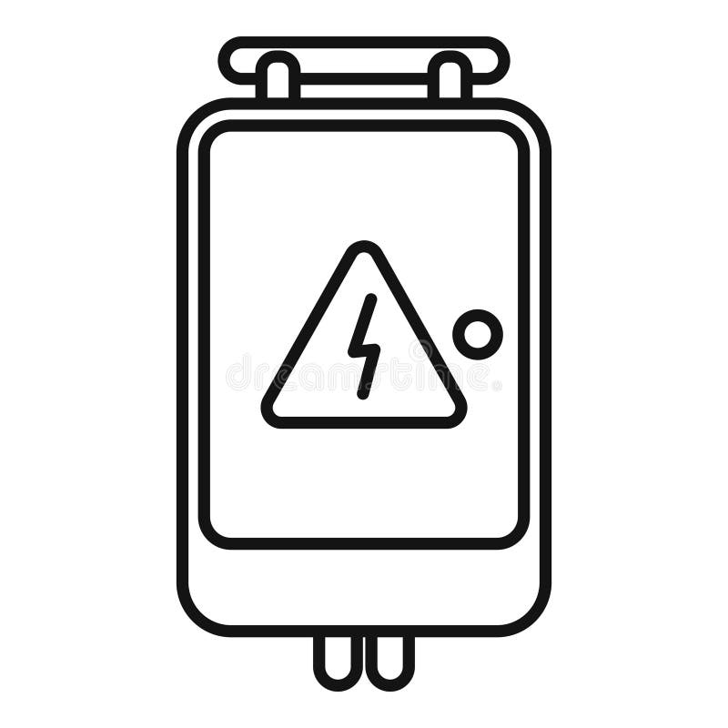Electric Meter Box Icon Showing High Voltage Sign with Bolt Symbol ...