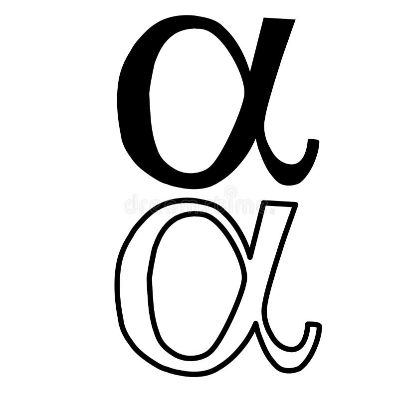 Alpha Sign. Alpha Letter, Greek Alphabet Symbol Stock Illustration ...