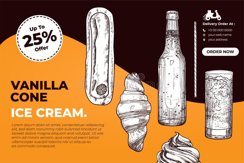 Tea Time Poster with Pastry and Tea Stock Vector - Illustration of menu ...