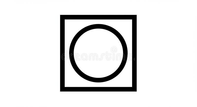 A Black Outlined Circle is Perfectly Centered within a Black Outlined ...