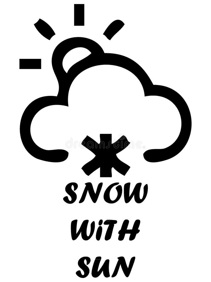 Weather App Icon of Snow with Sun Stock Vector - Illustration of night ...