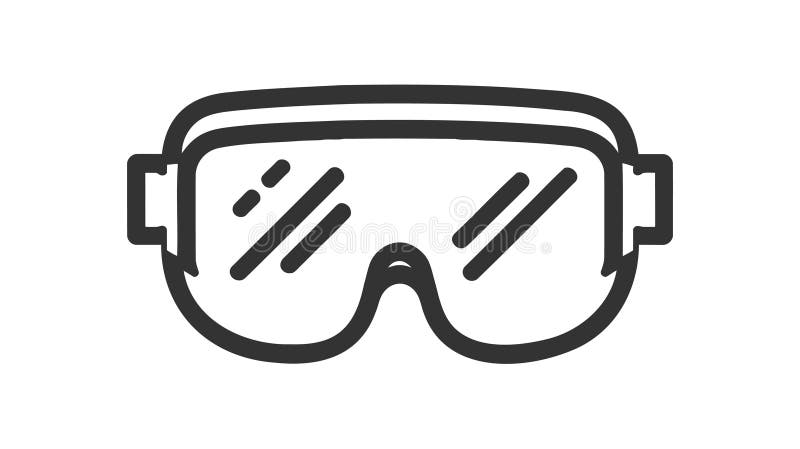 Black Outlined Vector Icon of Safety Goggles Stock Vector ...
