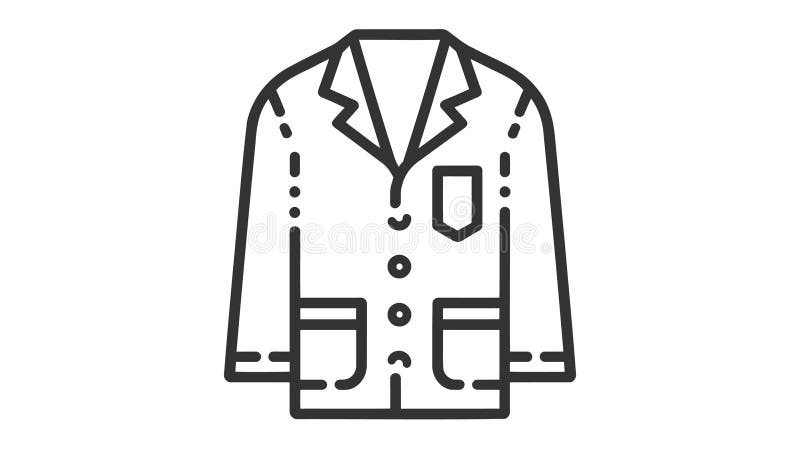 Black Outlined Vector Illustration of a Lab Coat Stock Vector ...