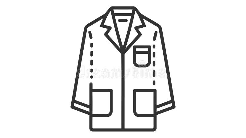 Black Outlined Vector Illustration of a Lab Coat Stock Vector ...