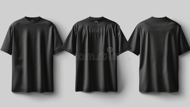 Black Oversized Loose Drop Shoulder Tee T-Shirt Mockup Set - Front ...