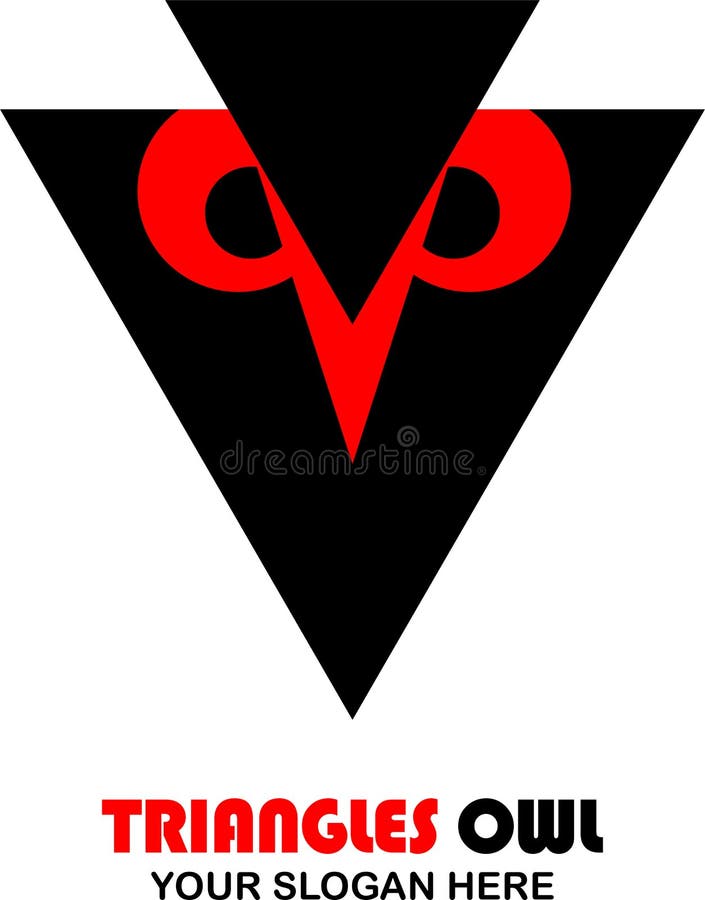 Black Owl Vector Illustration with a Triangular Base Shape Stock Vector ...