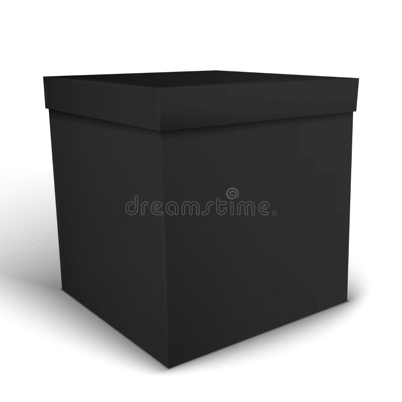 Black Package Box stock vector. Illustration of blank - 46484606