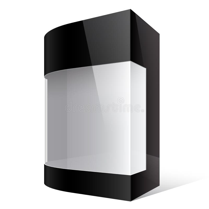 Black Package Box with Rounded Corner Stock Vector - Illustration of ...