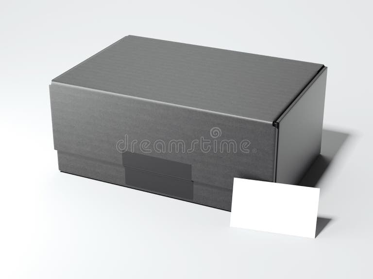 Black Package with White Card. 3d Rendering Stock Illustration ...