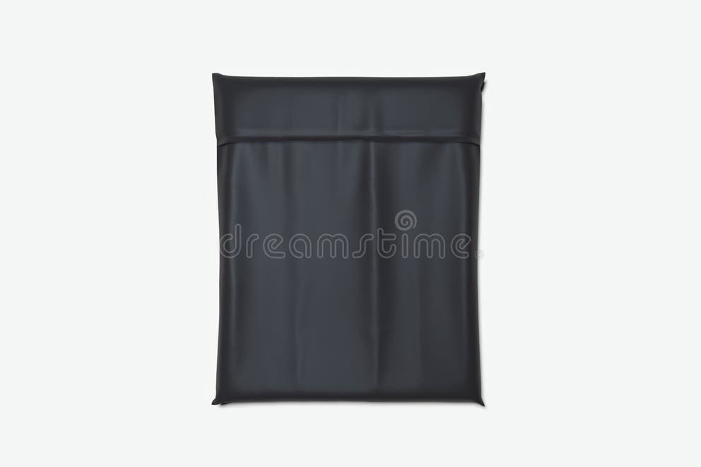 Black Packet on White Background. 3d Rendering. Copy Space. Empty Space ...