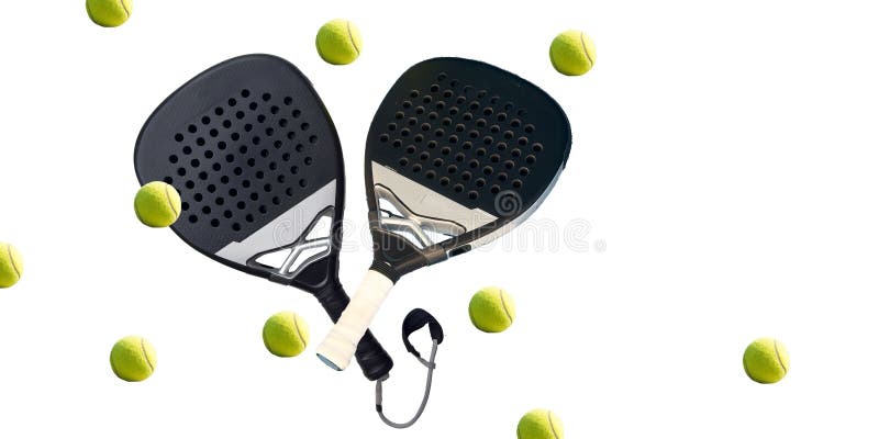 Black Padel Racket with Balls Stock Image - Image of sports, bottle ...