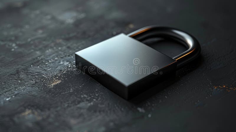 A Black Padlock on a Dark, Textured Surface. Stock Photo - Image of ...