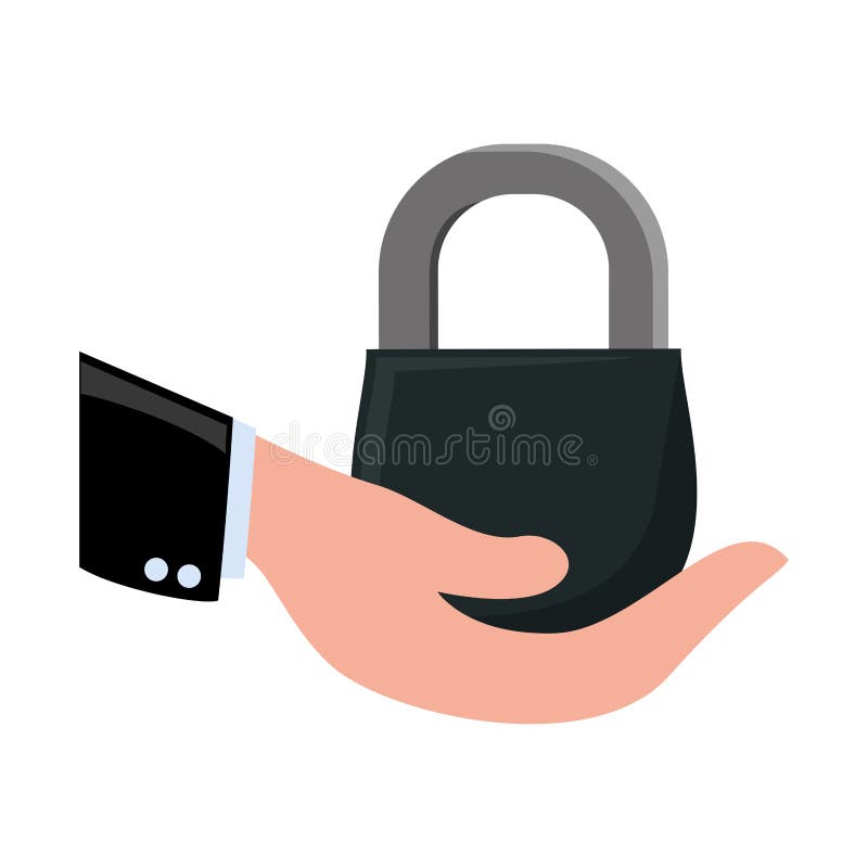 Black Padlock Hand Security Design Stock Vector - Illustration of ...