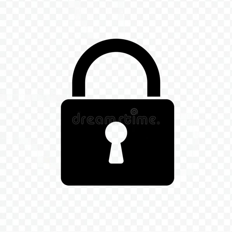 Black Padlock Icon on a Transparent Background Stock Illustration ...