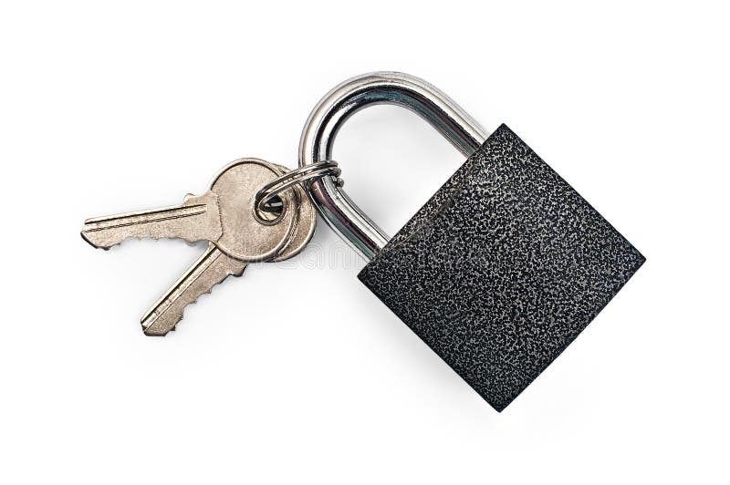 Black padlock with keys stock image. Image of protect - 17983421