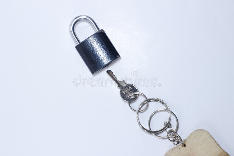 Black Padlock Locked on White Background. Stock Image - Image of ...