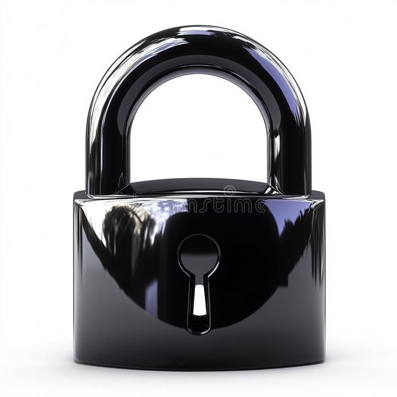 Black Padlock with Shiny Finish and Keyhole on Front, Symbolizing ...
