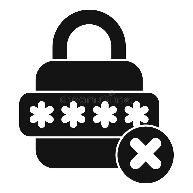 Black Padlock Showing Wrong Password Attempt Icon Stock Illustration ...