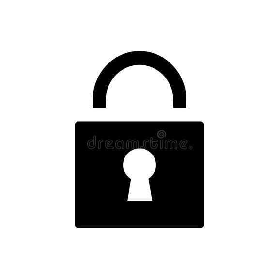 A Black Padlock on White Background.Padlock Icon Stock Image ...