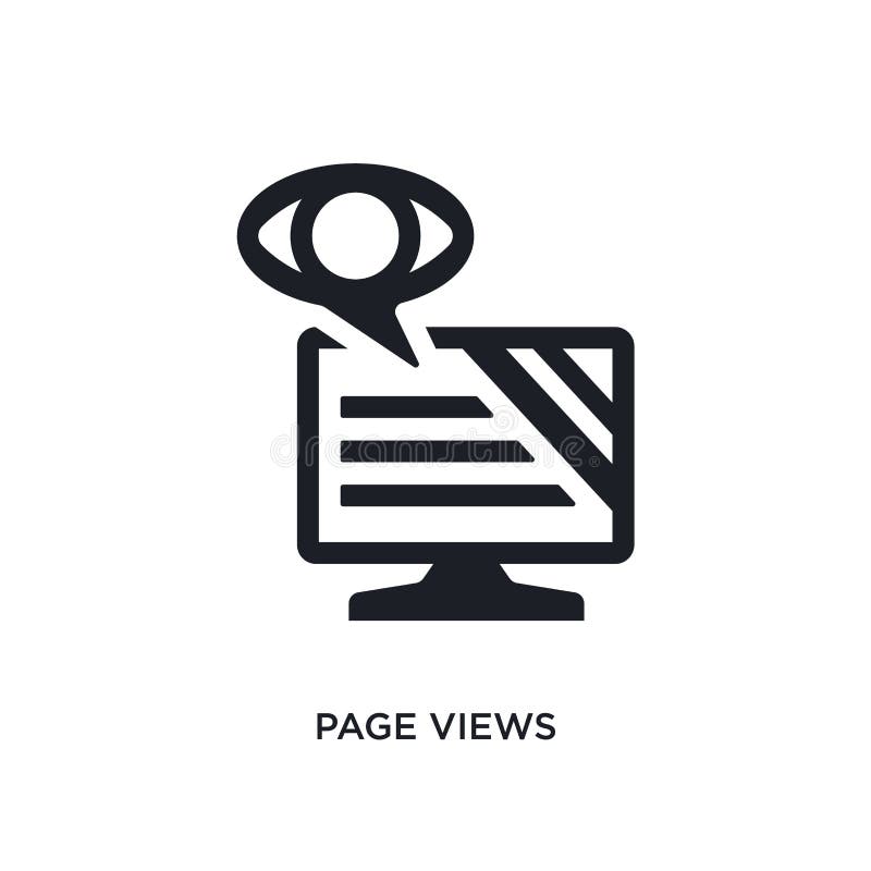 Black Page Views Isolated Vector Icon. Simple Element Illustration from ...