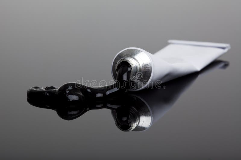 Black paint stock image. Image of black, flowing, container - 13788177