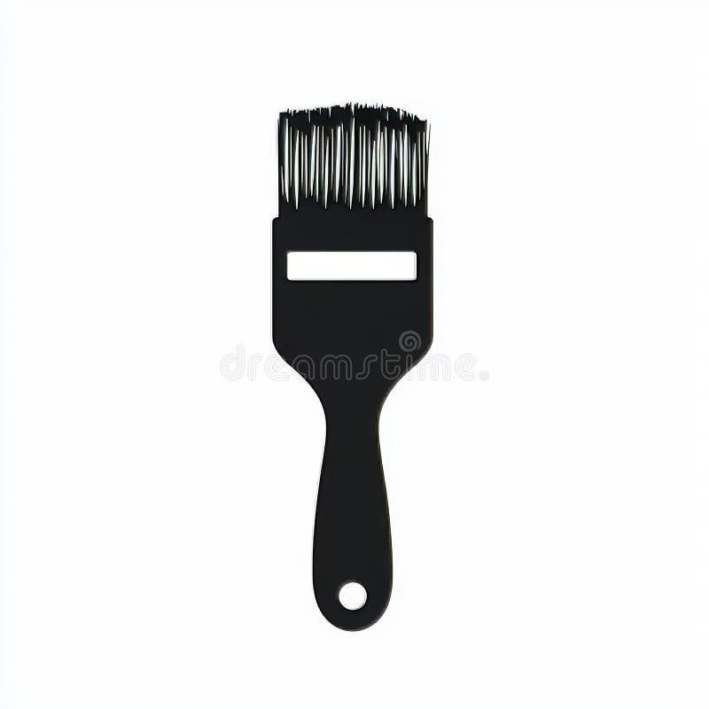 Black Paint Brush Icon Isolated on White. Solid Logo Modern ...