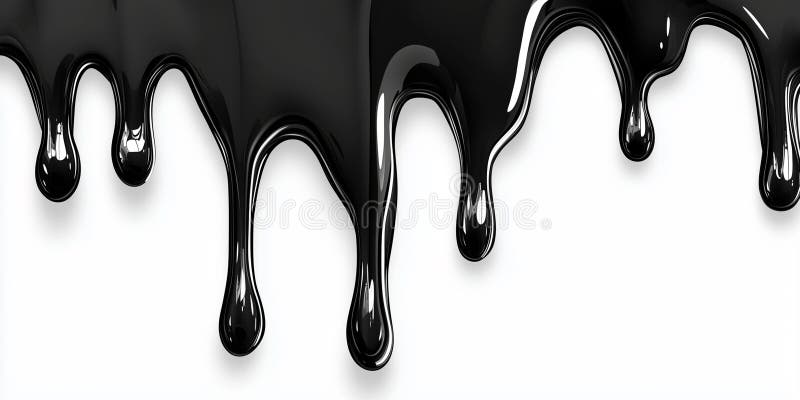 Black Paint Dripping Down Creates Striking Visual Effect Against White ...