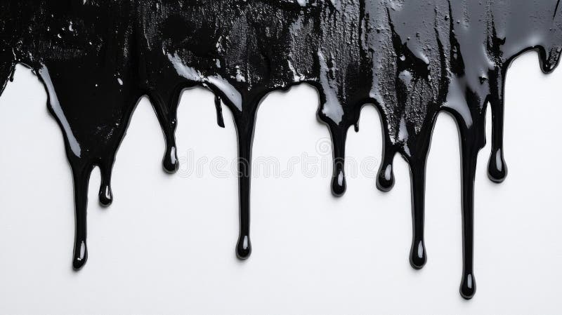 Black Paint Dripping Down White Background Stock Illustration ...