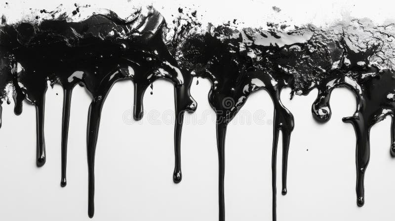 Black Paint Dripping Down a White Surface Stock Illustration ...