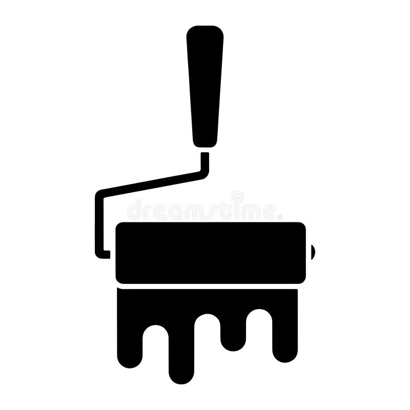 Black Paint Roller Dripping Liquid Dripping Paint White Stock ...