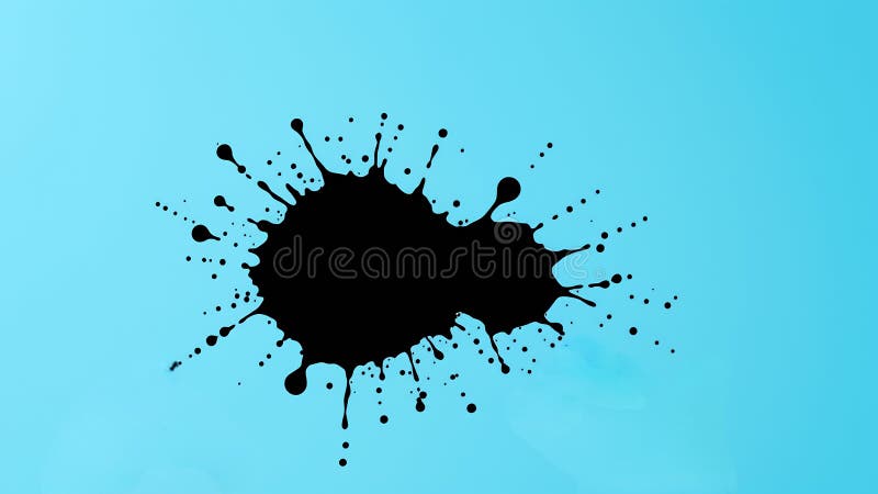 Black Paint Splash on Light Blue Creates Bold Contrast Stock ...