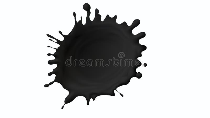 Black Paint Splash of Liquid Ink Drop Vector Icon Stock Vector ...