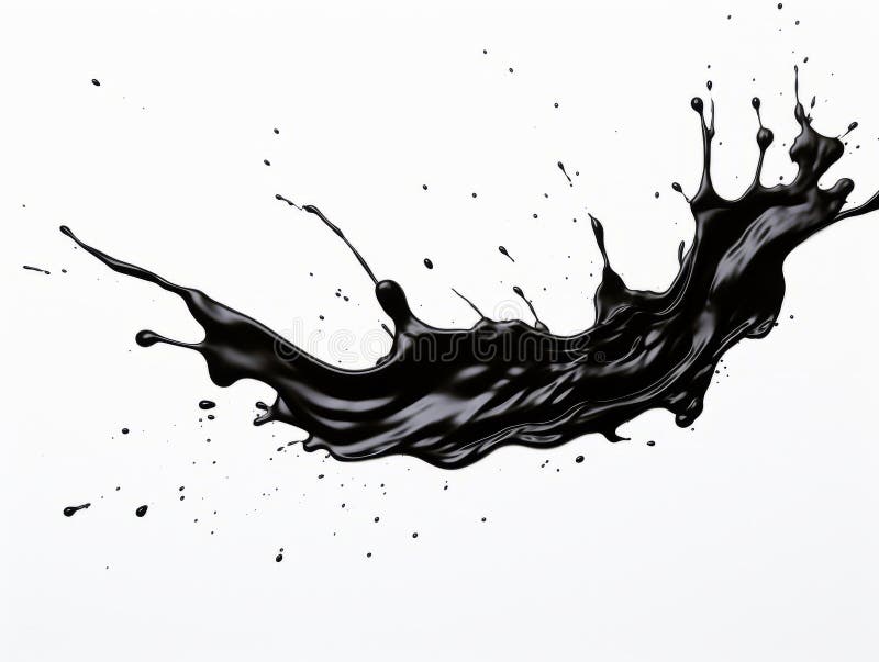 Black Paint Splash on White Background Stock Illustration ...