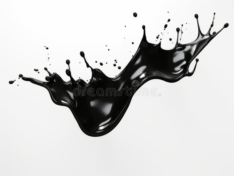 Black Paint Splash on White Background Stock Illustration ...