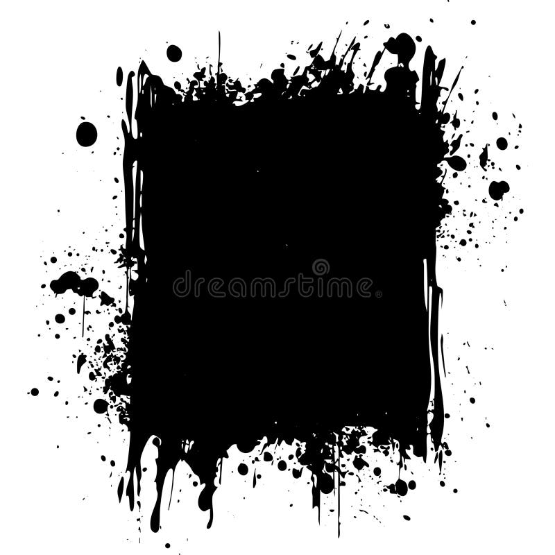 Black Paint Splatter with a Square Center Creating a Dynamic Visual ...