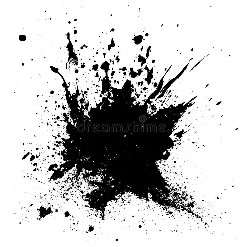 Black Paint Splatter on a White Background Creating Abstract Art for ...