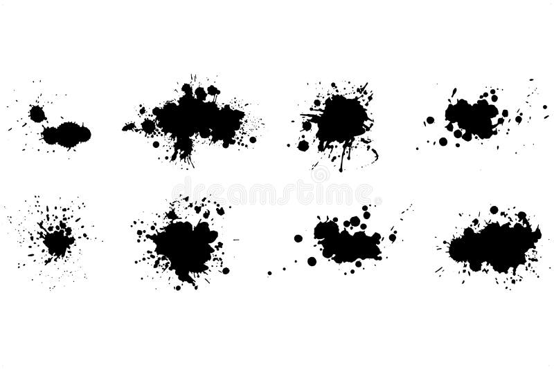 Set of ink spots stock vector. Illustration of background - 215289707