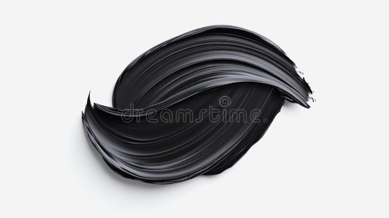 Black Paint Swirl on a White Background Creating Artistic Contrast and ...