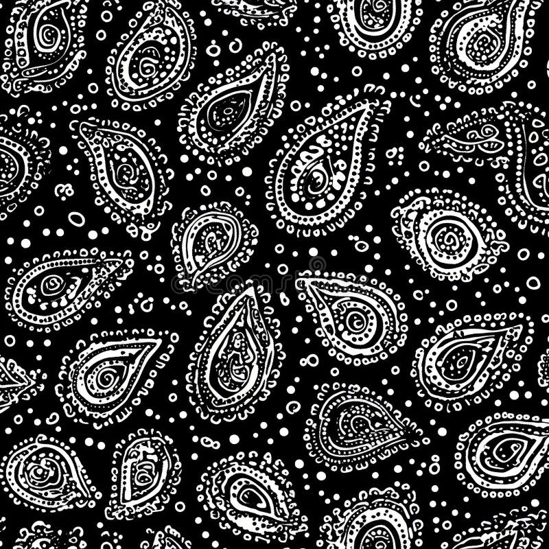 Black Paisley Patchwork with an Abstract Modern Seamless Pattern Stock ...