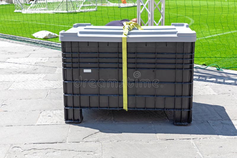 Black Pallet Box stock image. Image of plastic, logistics - 162125217