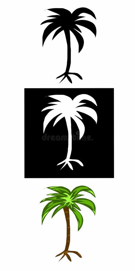 Black Palm Tree Icon with Island Root. Perfect for Summer, Vacation, or Beach Themed Designs ...