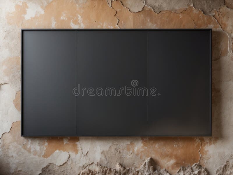 Black Panel on Textured Wall, Modern Interior, Minimalist Design ...