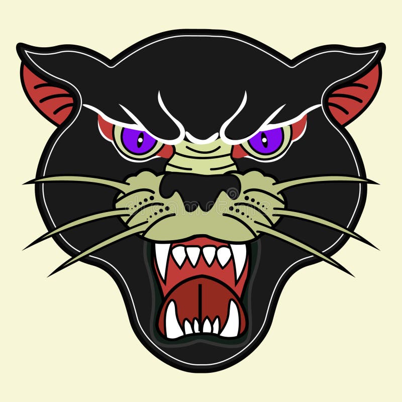 Black Panter with Simple Concept Stock Illustration - Illustration of ...