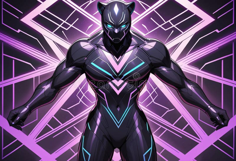 Black Panther comic style stock illustration. Illustration of font ...