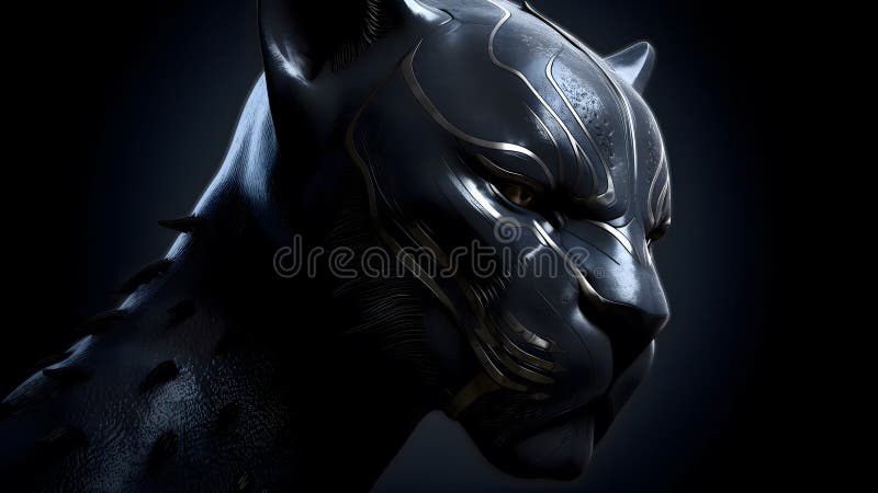 Black Panther Face stock vector. Illustration of animal - 115999022